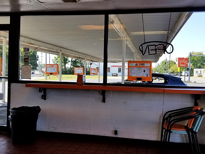 Where nostalgia meets necessity &ndash; Jolly's classic drive-in layout hasn't changed because it hasn't needed to. Some things are perfect just as they are.