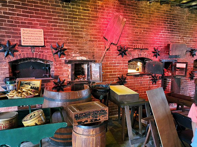 The bakery's historic brick ovens aren't just functional&mdash;they're living museums where pretzel magic has happened for generations, complete with vintage wooden tools that tell stories of their own.