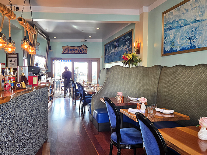 Step inside and the nautical-meets-cozy-Italian vibe wraps around you like a warm hug from your favorite seafaring aunt.