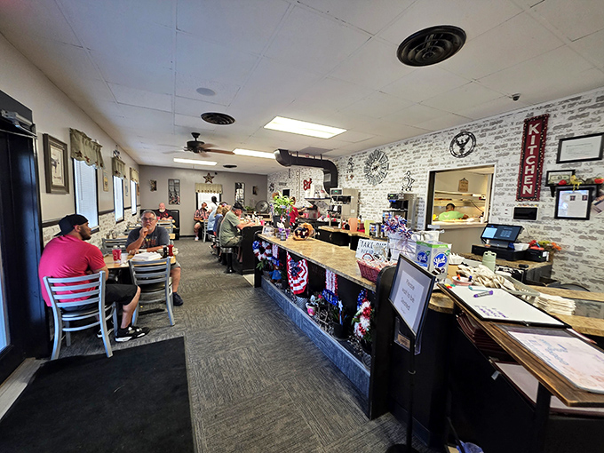 Inside, the classic diner vibe hits all the right notes&mdash;counter seating for solo diners, cozy booths for regulars, and that unmistakable aroma of breakfast perfection.