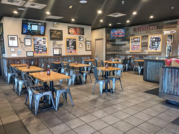 Industrial chic meets BBQ comfort inside Blake's Place, where those metal chairs have witnessed countless "first bite" food epiphanies and sauce-stained smiles.