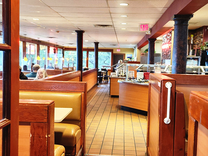 Classic diner-style booths and no-nonsense decor set the stage for what matters most here: the food. Comfort over pretension wins every time.