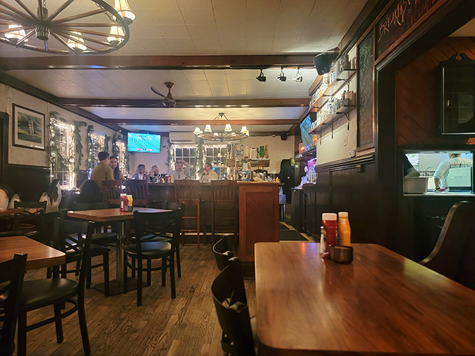 The warm wood-paneled interior feels like stepping into a friend's living room, if that friend happened to make incredible burgers.