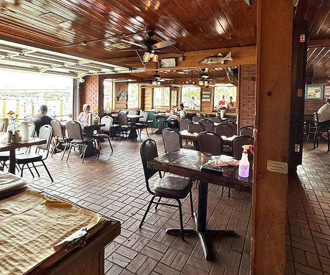 Inside, wooden ceilings and mounted fish create that perfect "I've discovered something special" atmosphere where calories don't count and memories multiply.