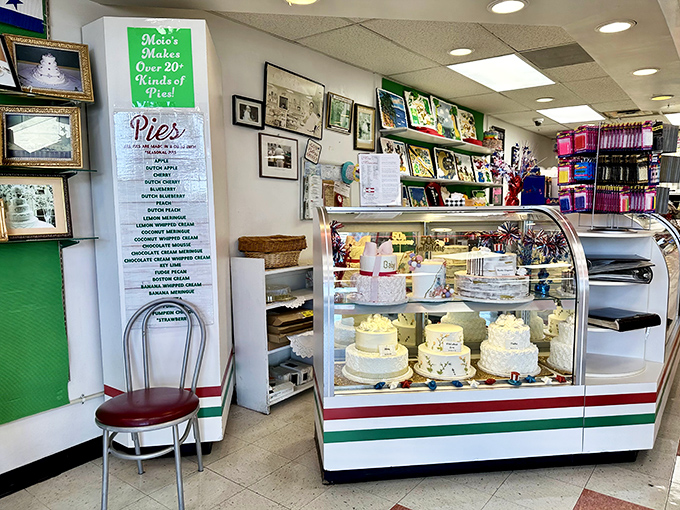Inside Moio's, time stands still. The display case whispers sweet promises while family photos on the walls tell stories of generations perfecting these recipes.
