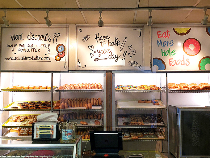 "Here to bake your day!" isn't just cute wordplay – it's the honest-to-goodness mission statement behind every treat in those gloriously stocked display cases.