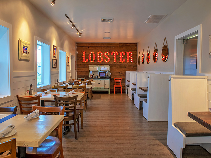 That illuminated LOBSTER sign isn't just decor&mdash;it's a beacon of hope for seafood lovers seeking refuge from ordinary dining experiences.