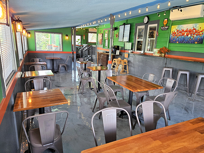 Step inside and feel the vibe &ndash; bright green walls, string lights, and modern-meets-rustic charm create the perfect backdrop for Nashville's most talked-about sandwich experience.