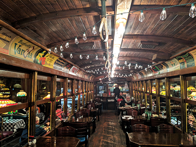 All aboard the flavor express! Dining in this vintage trolley car is like traveling to Italy without the jet lag or passport drama.
