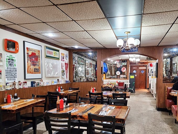Step inside and time stands still &ndash; wood-paneled walls adorned with local memorabilia tell stories of Philly's past while comfortable tables await your breakfast adventure.