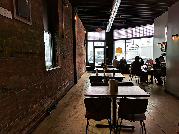 Elegant chandeliers and warm wood accents create an atmosphere that's several notches above your typical roadside eatery. Diner luxury is not an oxymoron here.