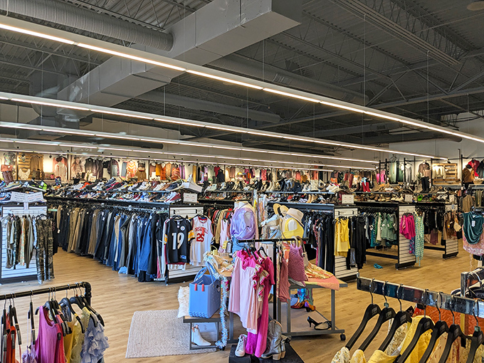 Racks upon racks of possibility stretch toward the horizon. The retail equivalent of "as far as the eye can see" isn't hyperbole here.