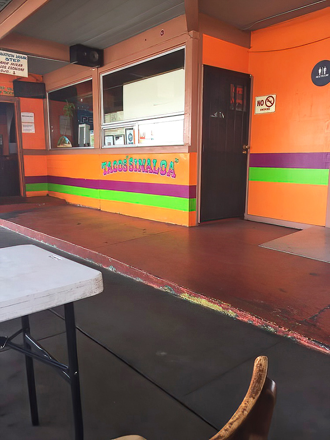 The colorful interior matches the bold flavors you'll find inside. Orange walls with festive stripes&mdash;like the restaurant equivalent of a happy mariachi band.