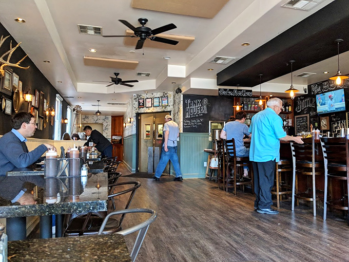 The interior strikes that perfect balance&mdash;cozy enough for conversation, spacious enough for the inevitable food coma that follows barbecue this good.