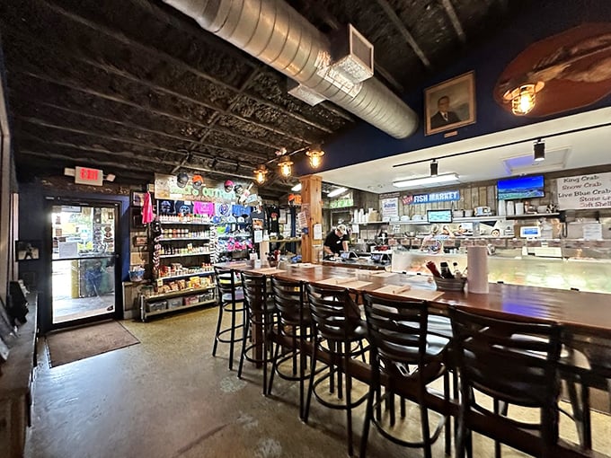 The market counter feels like seafood mission control &ndash; part fish market, part time machine to Old Florida, where conversations flow as freely as the beer.