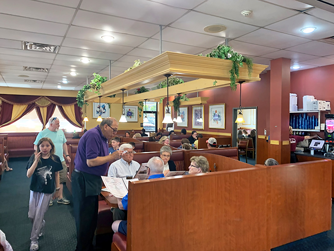 Classic diner comfort meets family-friendly atmosphere where conversations flow as freely as the coffee. Those burgundy booths have heard decades of Lancaster stories.