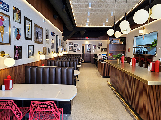 The kind of clean, modern interior that makes you wonder if they're hiding a Michelin inspector in the kitchen.