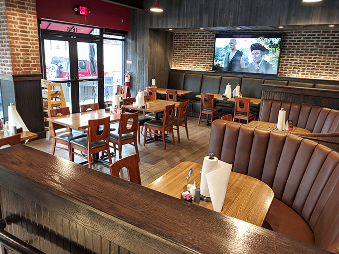 Exposed brick walls and cozy booths create that perfect "I've discovered something authentic" vibe that makes every bite taste better.