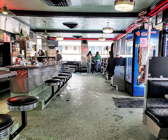 Step inside and time stands still&mdash;black stools lined up at the counter like loyal soldiers, ready for the next hungry patron.