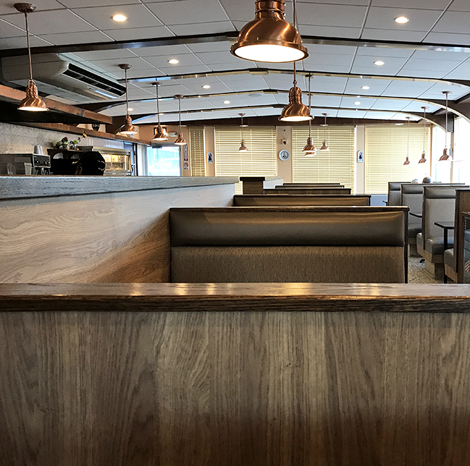 Slide into these comfortable booths where important decisions await &ndash; like whether to order the pancakes, French toast, or throw caution to the wind and get both.