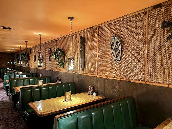 Green vinyl booths and bamboo walls create the perfect backdrop for dinner conversations that inevitably begin with "You won't believe how good this steak is."