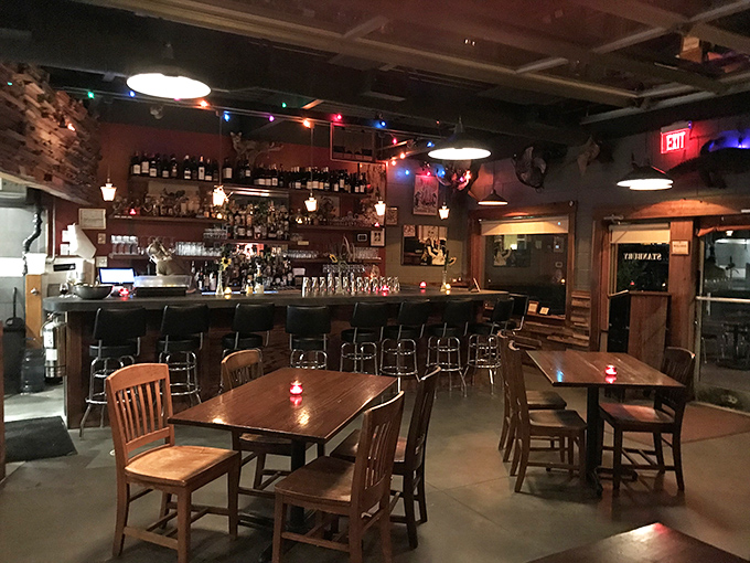 Where rustic meets refined&mdash;wooden tables, mounted deer heads, and a well-stocked bar create the perfect backdrop for food that's anything but ordinary.