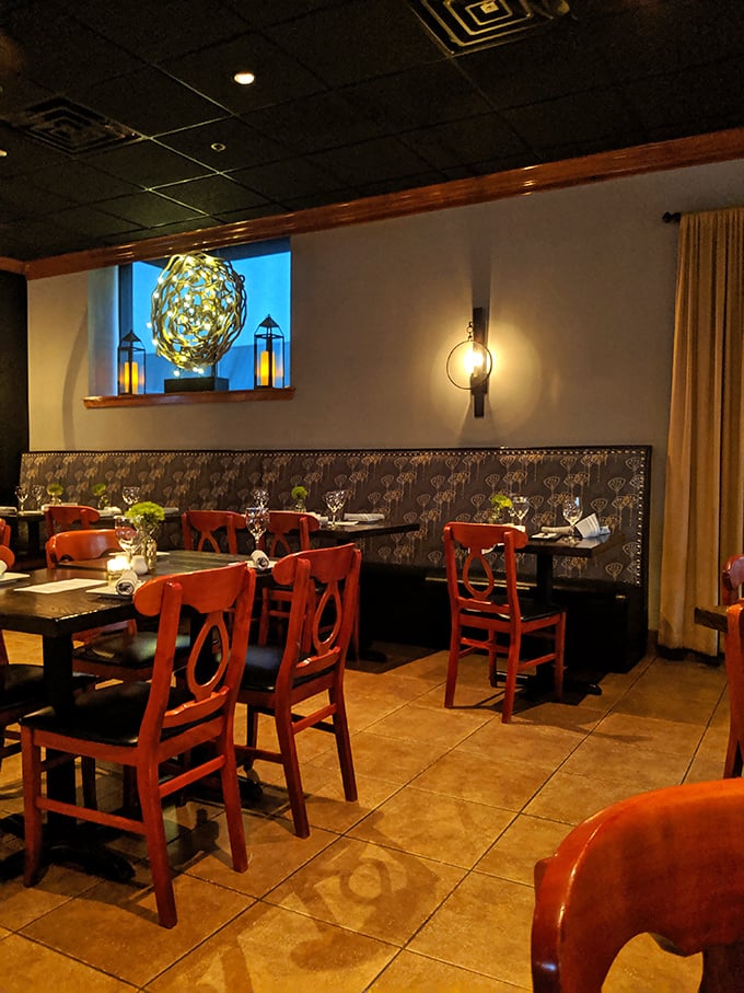 Warm yellow and red walls adorned with vintage memorabilia create that perfect "everybody knows somebody" atmosphere where conversation flows as freely as the coffee.