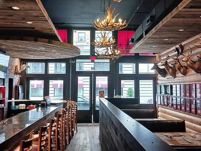 Step inside and you're transported to the ultimate fisherman's trophy room that doubles as a dining experience. Every inch tells a story.