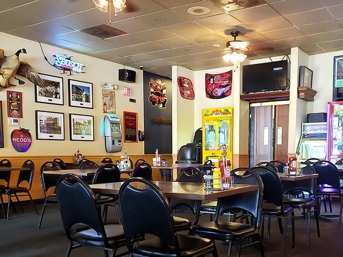 Inside, nostalgia meets comfort with memorabilia-lined walls and that "everybody knows your name" vibe that chain restaurants spend millions trying to replicate.
