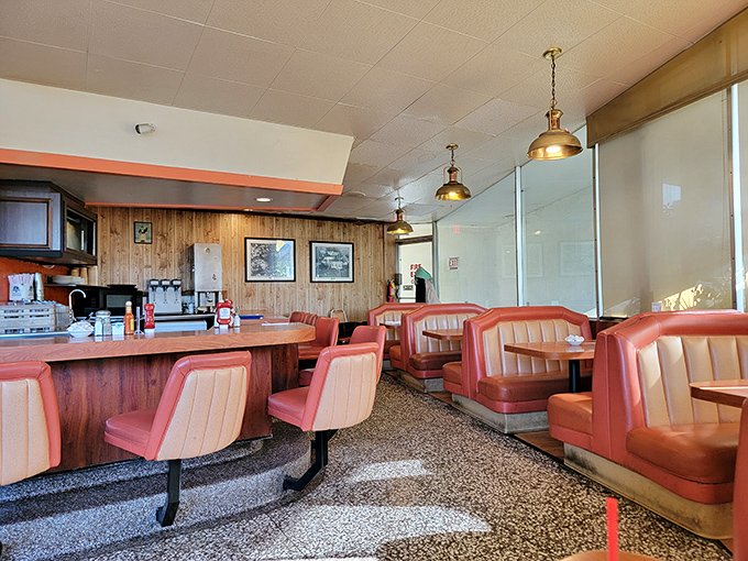Step inside and you're greeted by wooden tables, vintage decor, and the comforting hum of a diner that knows its purpose in life.