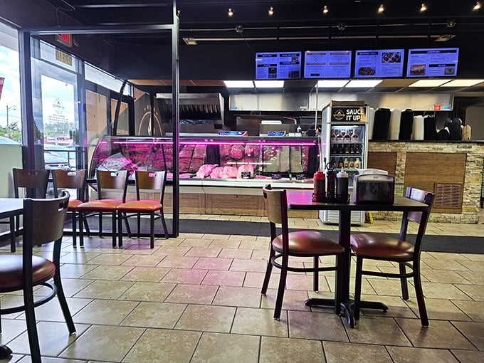 Simple, functional, and focused on what matters&mdash;the interior of A.B.'s is the barbecue equivalent of a concert hall where meat is the headlining act.