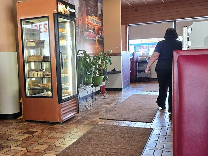 Step inside and the dessert case greets you first—a strategic move that ensures you'll save room for pie later.