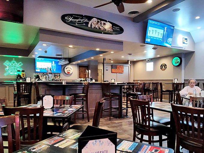 Where friends become family &ndash; O'Gillies' warm interior strikes that perfect balance between neighborhood pub and family restaurant.