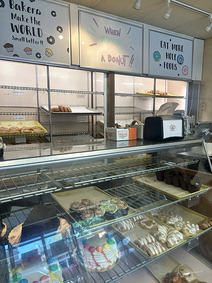 When shelves look this empty, you know you're late to the party. Early birds don't just get worms here&mdash;they get the last maple cream stick.