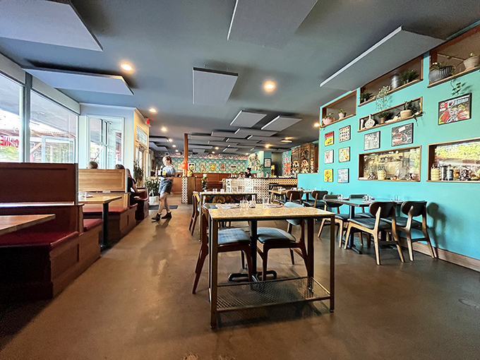 Turquoise walls and thoughtful design create an atmosphere that's both exotic and welcoming&mdash;like stepping into a stylish friend's home in Jakarta.