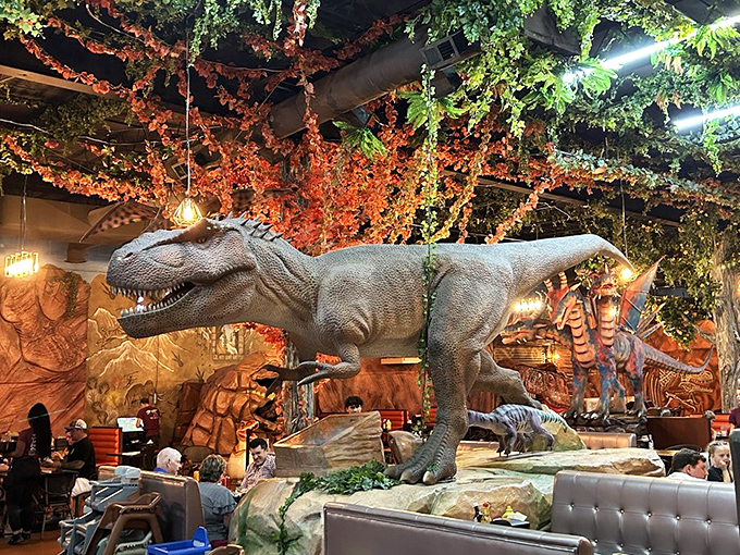 Dining under a T-Rex might be the only time you'll pray something doesn't come to life, especially while you're mid-bite into those famous wings.