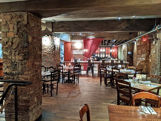 Stone walls and wooden beams create a rustic Italian hideaway beneath Cincinnati's streets. Like dining in your Italian grandmother's wine cellar&mdash;if she had impeccable taste.