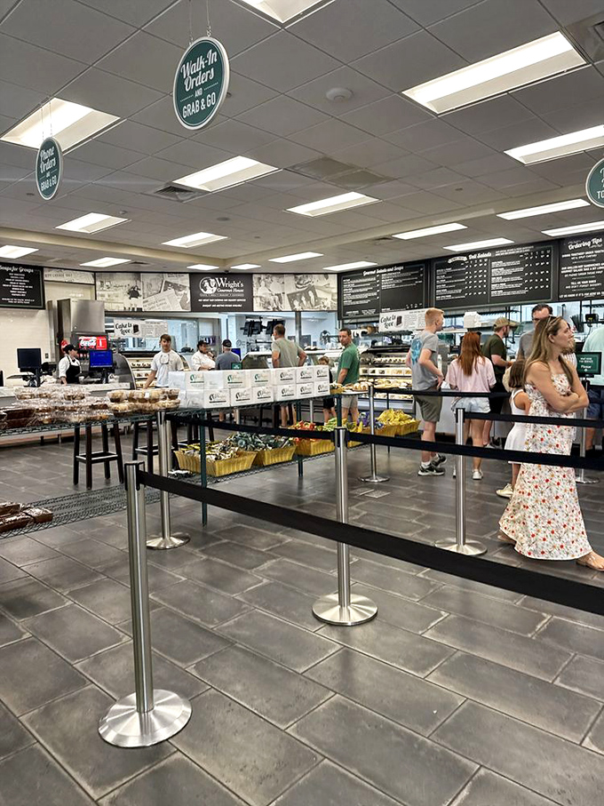 The line forms early at Wright's, where patient customers know that good things come to those who wait. That Reuben sandwich isn't going to order itself!