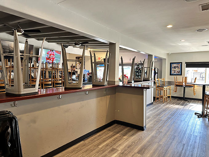 Counter service keeps things moving, but the real magic happens behind the scenes where smoke transforms ordinary cuts into extraordinary meals.