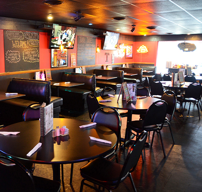 Inside, it's less "gastropub pretension" and more "your favorite booth is waiting with open arms."