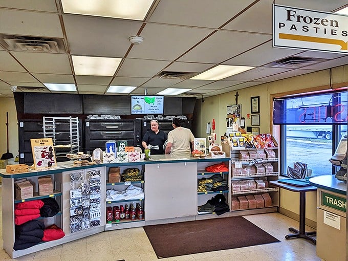 The counter at Dobber's is where dreams come true&mdash;simple, efficient, and the gateway to some of Michigan's most beloved pasties.