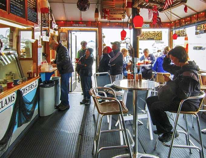 Where seafood pilgrims gather. The cozy interior buzzes with anticipation as patrons wait for ocean-fresh treasures at this beloved Bandon institution.