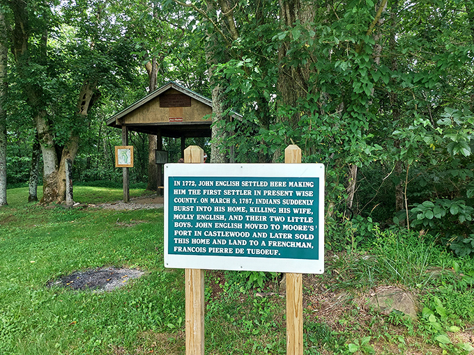 History doesn't just whisper here&mdash;it posts a sign! The John English homestead marker reminds us that Virginia's story isn't always postcard-perfect.