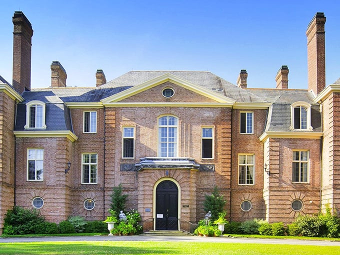 The French Provincial-style Kingwood Hall commands attention with its symmetrical design, circular windows, and stately presence&mdash;architectural eye candy at its finest.
