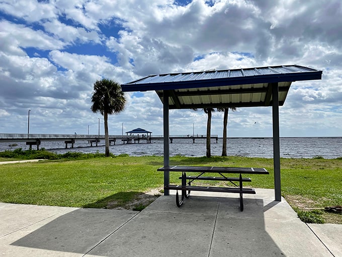 Lake Okeechobee Park's pavilions offer front-row seats to nature's daily show, no subscription fees required.