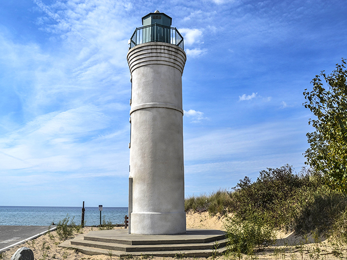 This isn't just a lighthouse&mdash;it's Michigan's version of a Hollywood star, posing majestically against that impossibly blue sky. Guiding ships and Instagram feeds alike.