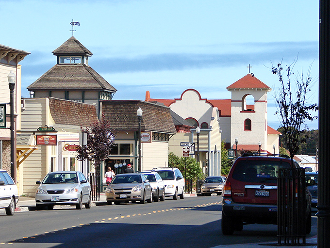 Downtown Fort Bragg feels like stepping into a simpler time, where mission-style architecture meets coastal village vibes.