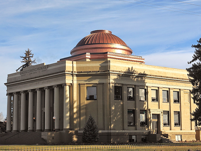 The Modoc County Courthouse stands as a neoclassical masterpiece that would make Thomas Jefferson nod approvingly while adjusting his powdered wig.
