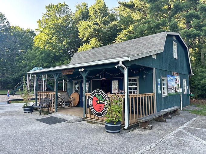 This charming blue barn isn't hiding farm animals, but outdoor gear and friendly staff ready to point you toward your next great story.