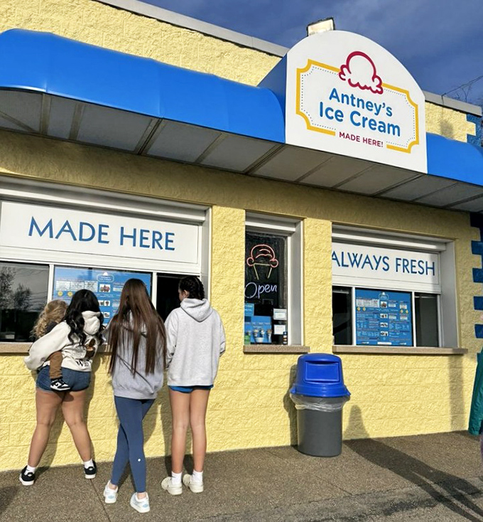 Decision paralysis is real at Antney's windows, where customers contemplate life's most important question: one scoop or two?